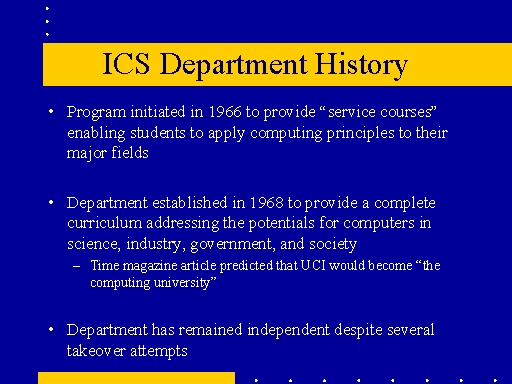 ICS Department History