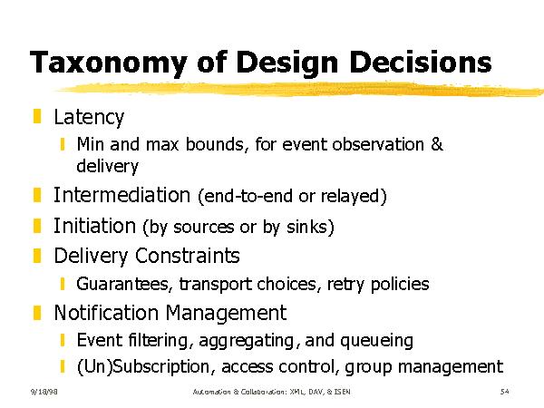 Taxonomy of Design Decisions