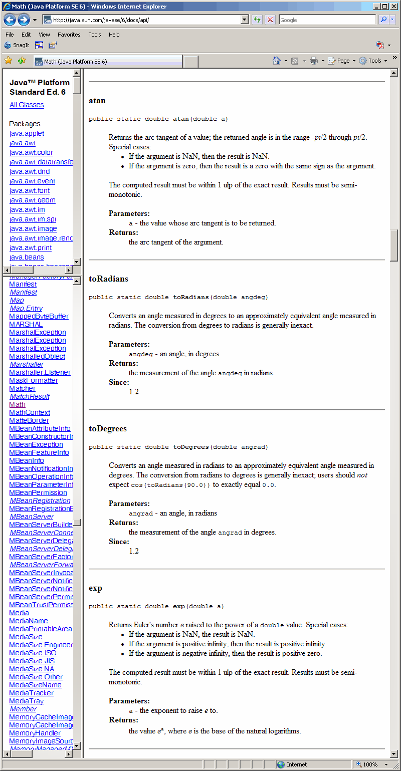 Objects, Using Class Libraries/JavaDoc
