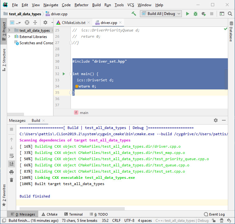 CLion IDE: Downloading, Installing, and Testing
