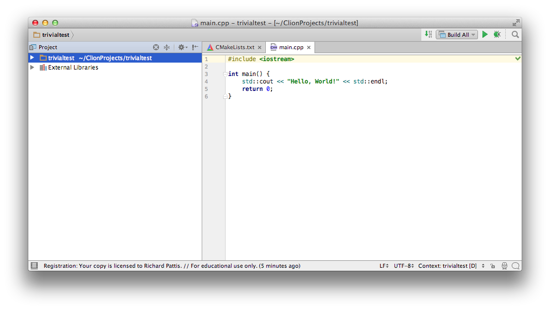 CLion IDE: Downloading, Installing, and Testing