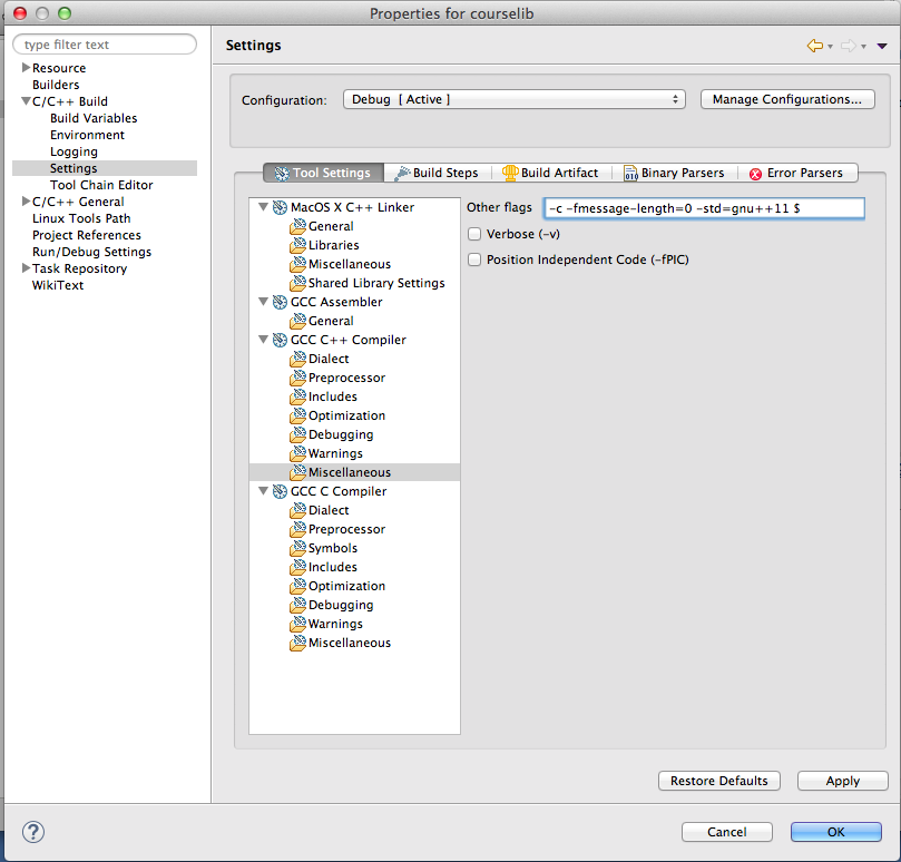 Course Library Installation/Use in Eclipse/C++ Instructions