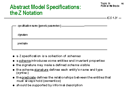Abstract Model Specifications: