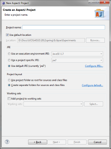 Informatics 102 Spring 2012, Assignment #1: Aspect-Oriented Programming Using AspectJ